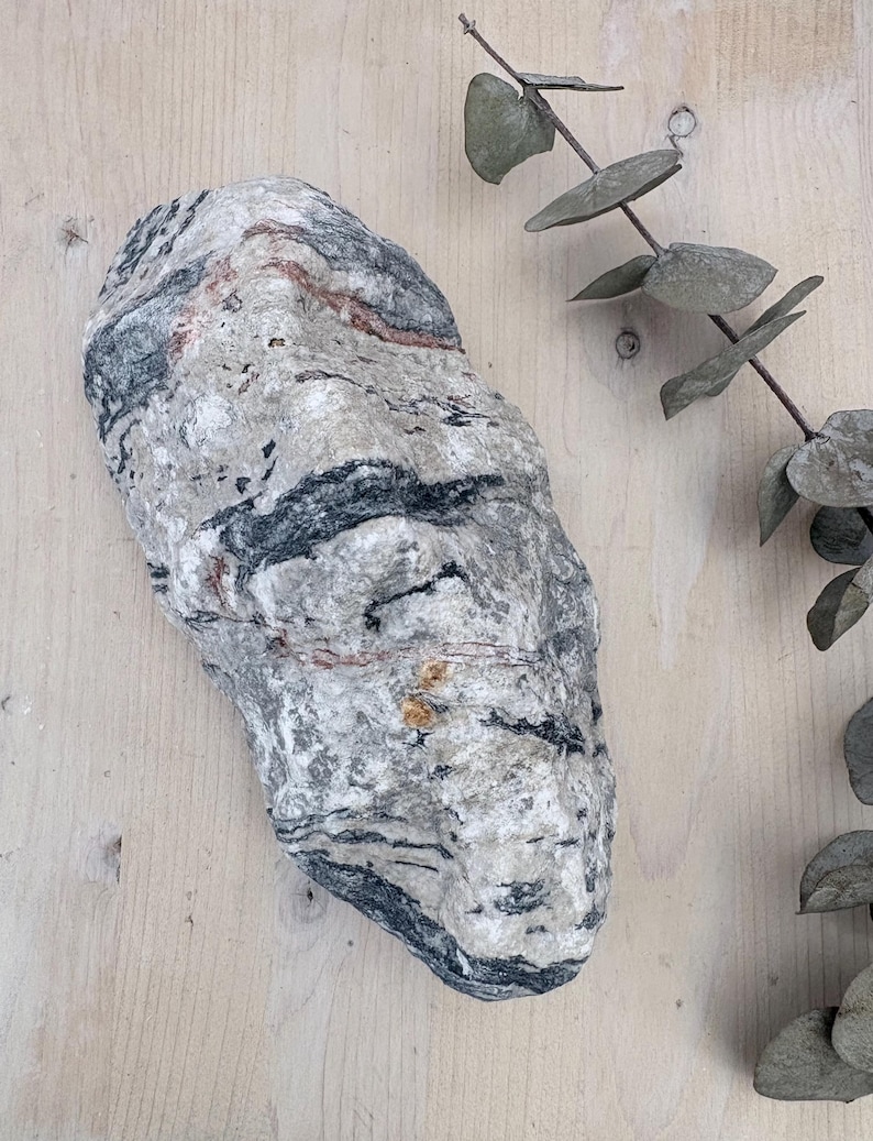 Gypsum Mineral, Paper Weight, Raw Gypsum Stone, White With Grey and ...