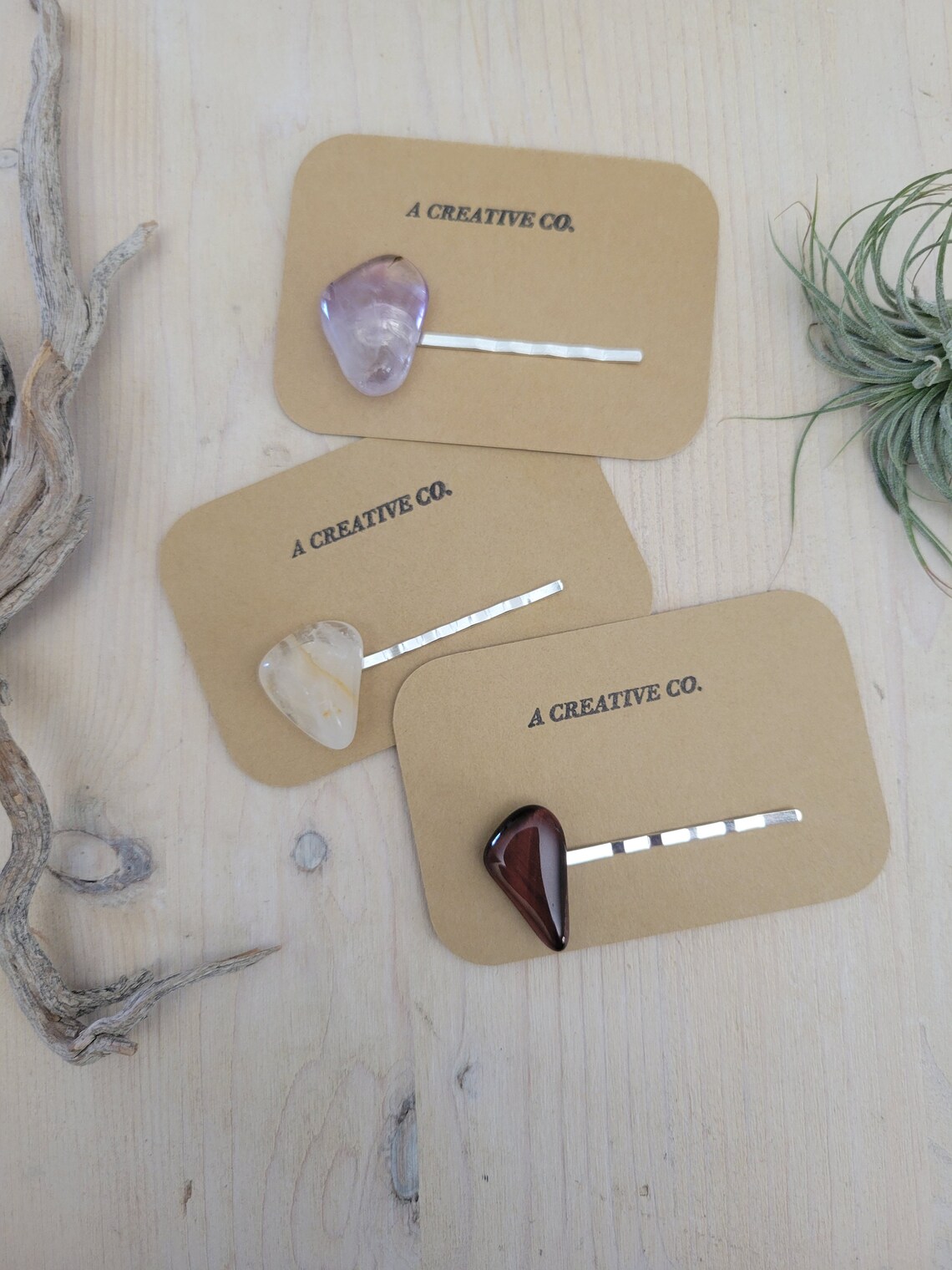 Gemstone Hair Pins, Quartz Bobby Pins, Natural Stone Hair Pins, Crystal ...