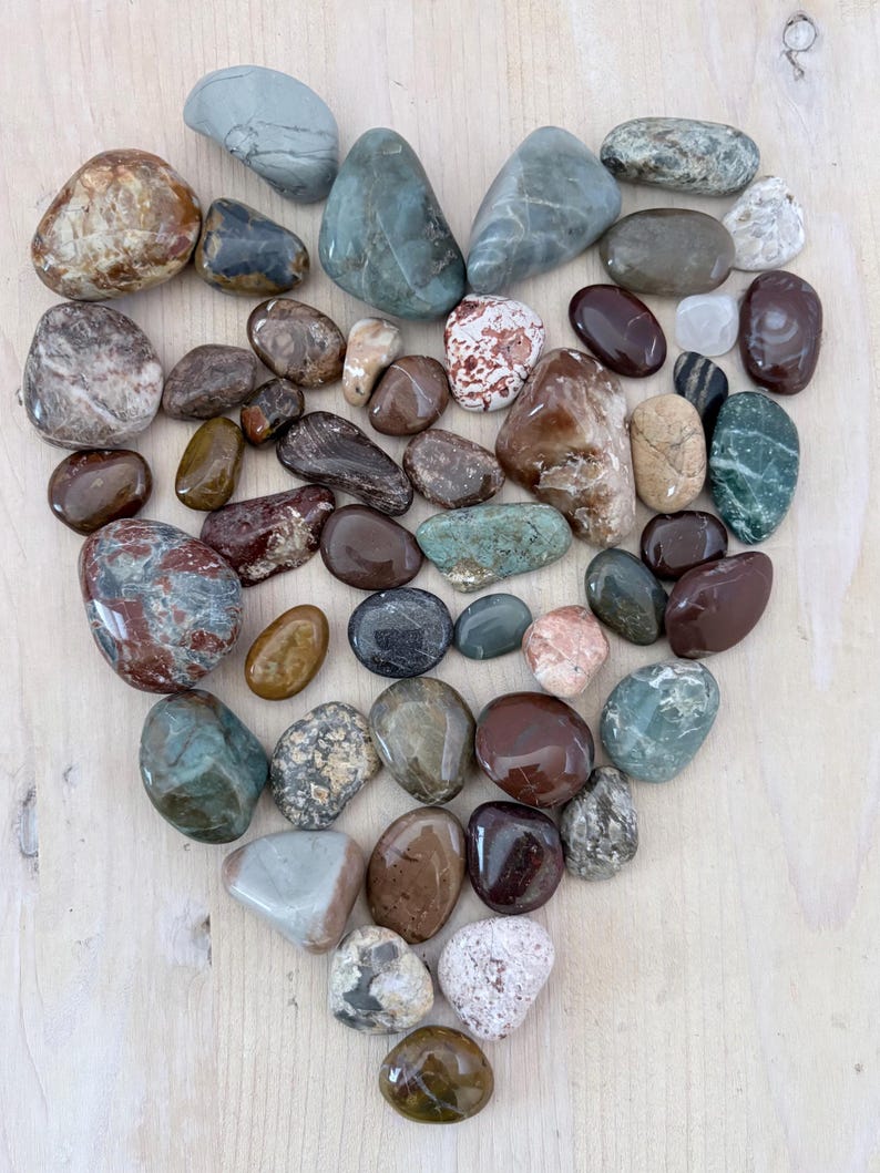 8 Oz Tumbled Stone Mystery Scoop, Polished California Beach Stones ...