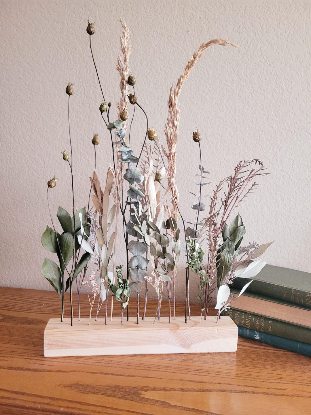 Wooden Flower Bar, Dried Floral Decor, Everlasting Bouquet, Dried ...
