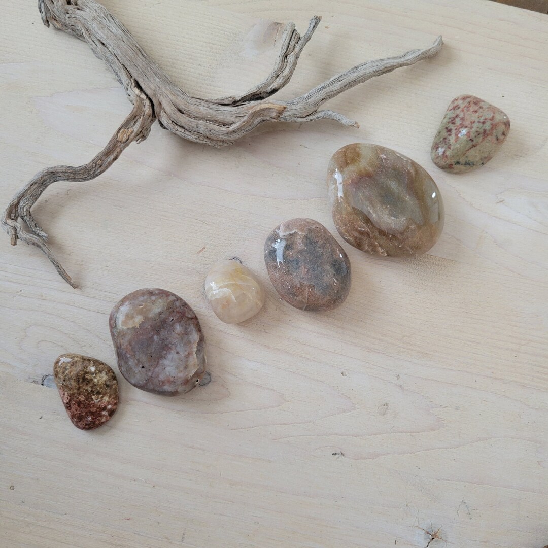 Ocean Rocks, (6) Yellow Red Tone, Beach Rocks, Beach Stones, Striped ...