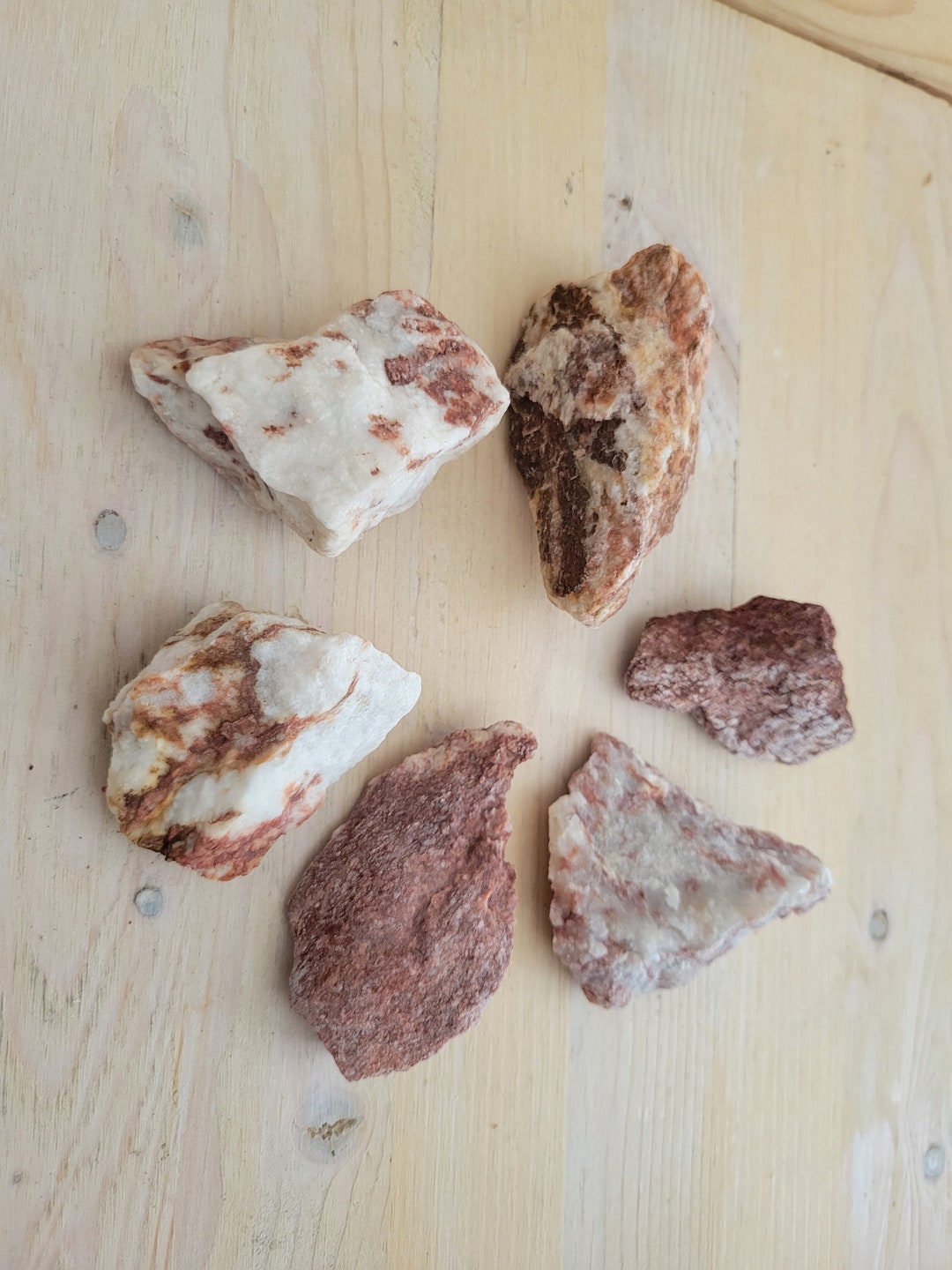 Gypsum Mineral Unpolished, Raw Gypsum, Red and White, Crystal, Gypsum ...