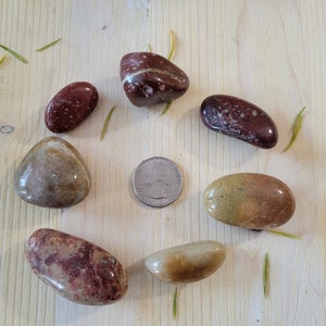 Ocean Jasper set 2, Natural Ocean Stone, Polished Jasper, Palm Stone ...