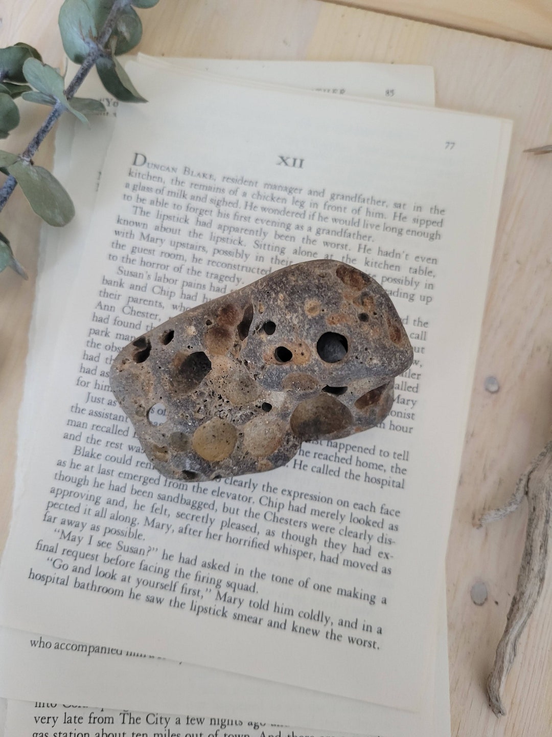 Natural Hag Stone Holey Rock, Stone Paper Weight, Large Hagstone, 6 Oz ...