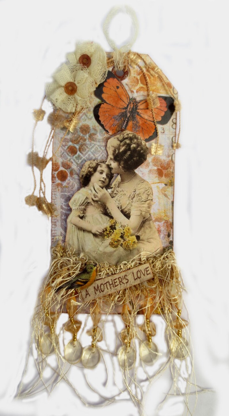 Gift Tag Mixed Media Tag Mixed Media Collage A mothers Love | Etsy Gift Tag Mixed Media Tag Mixed Media Collage A mothers Love | Etsy