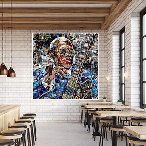 Art Collage Poster Gift Print BB KING Made Out of Jazz Blues Bands ...