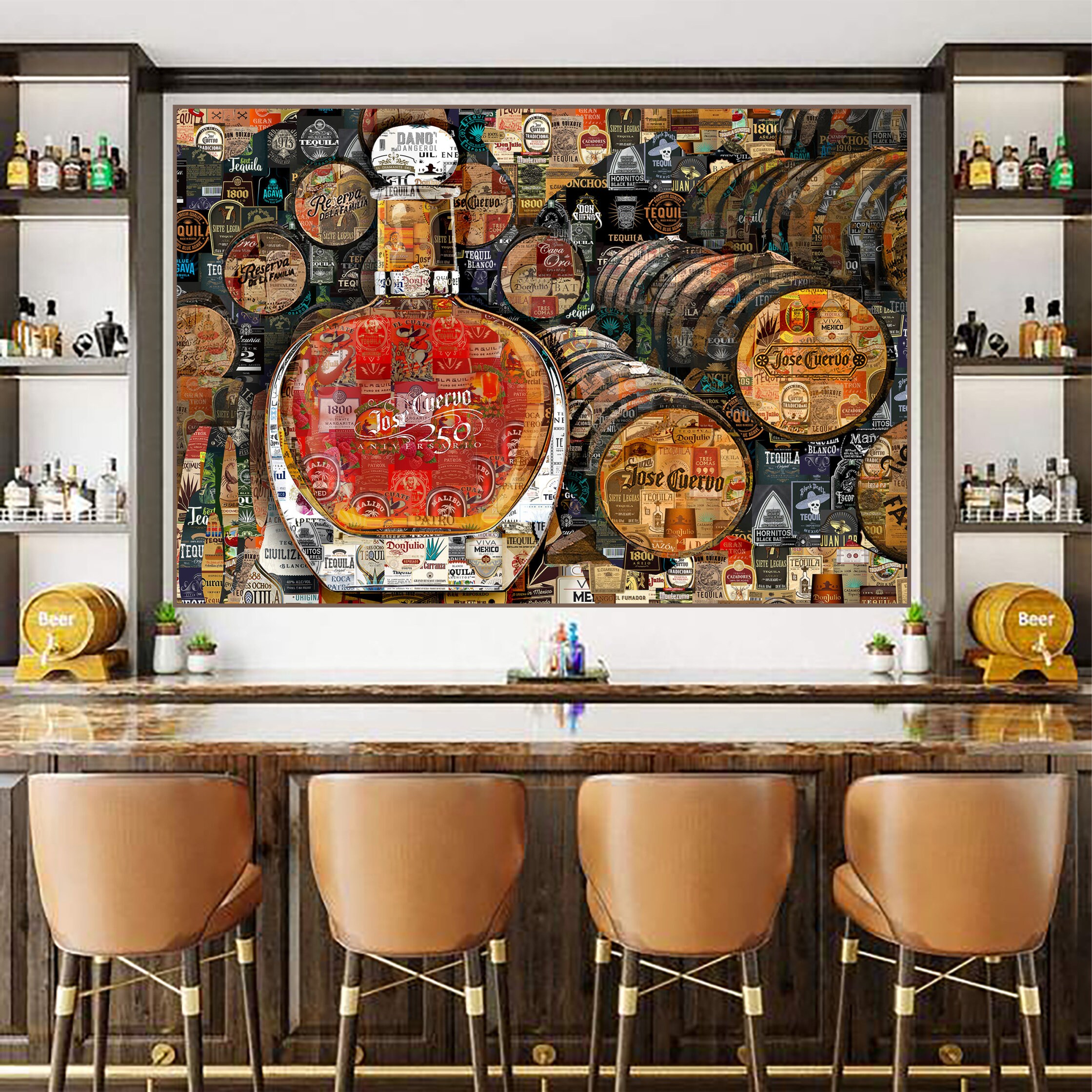 Liquor Art Collage Poster Gift Print - Tequila Jose Cuervo - Made Out ...
