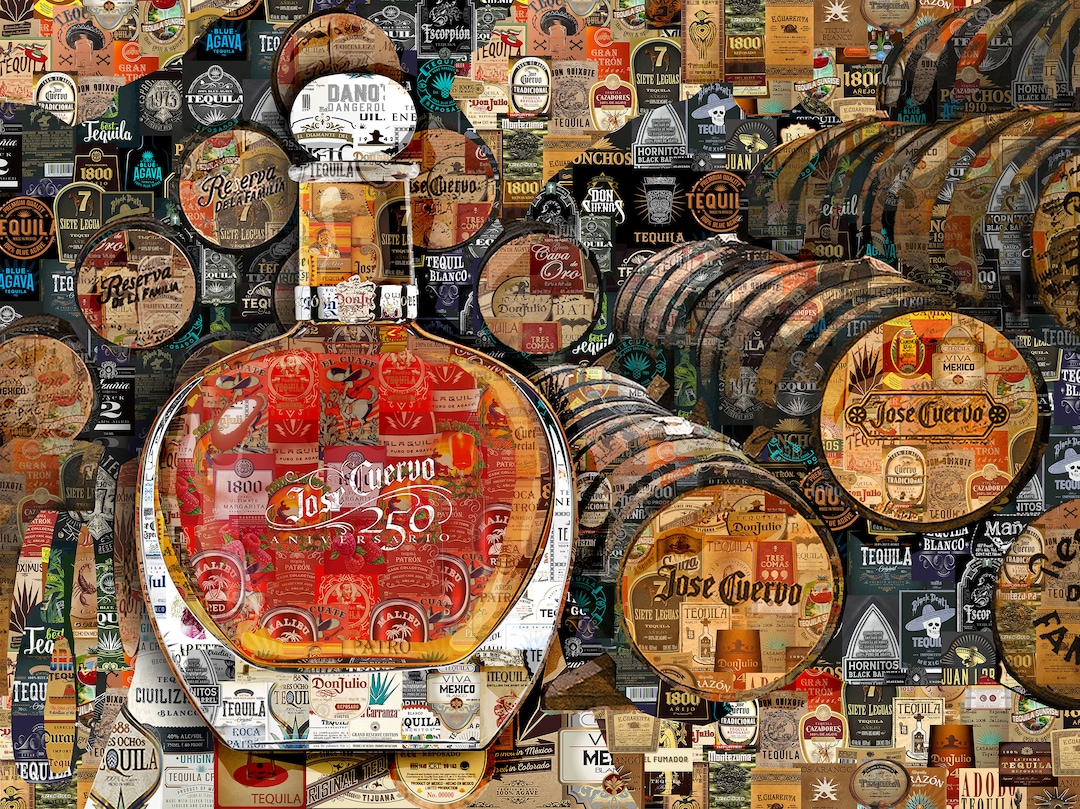 Liquor Art Collage Poster Gift Print - Tequila Jose Cuervo - Made Out ...