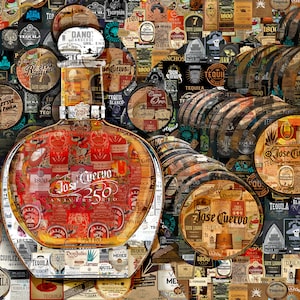 Liquor Art Collage Poster Gift Print - Tequila Jose Cuervo - Made Out ...