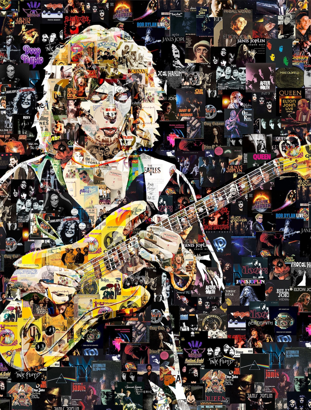 Deep Purple Era – Art Collage Poster Gift Print Featuring R. Blackmore ...