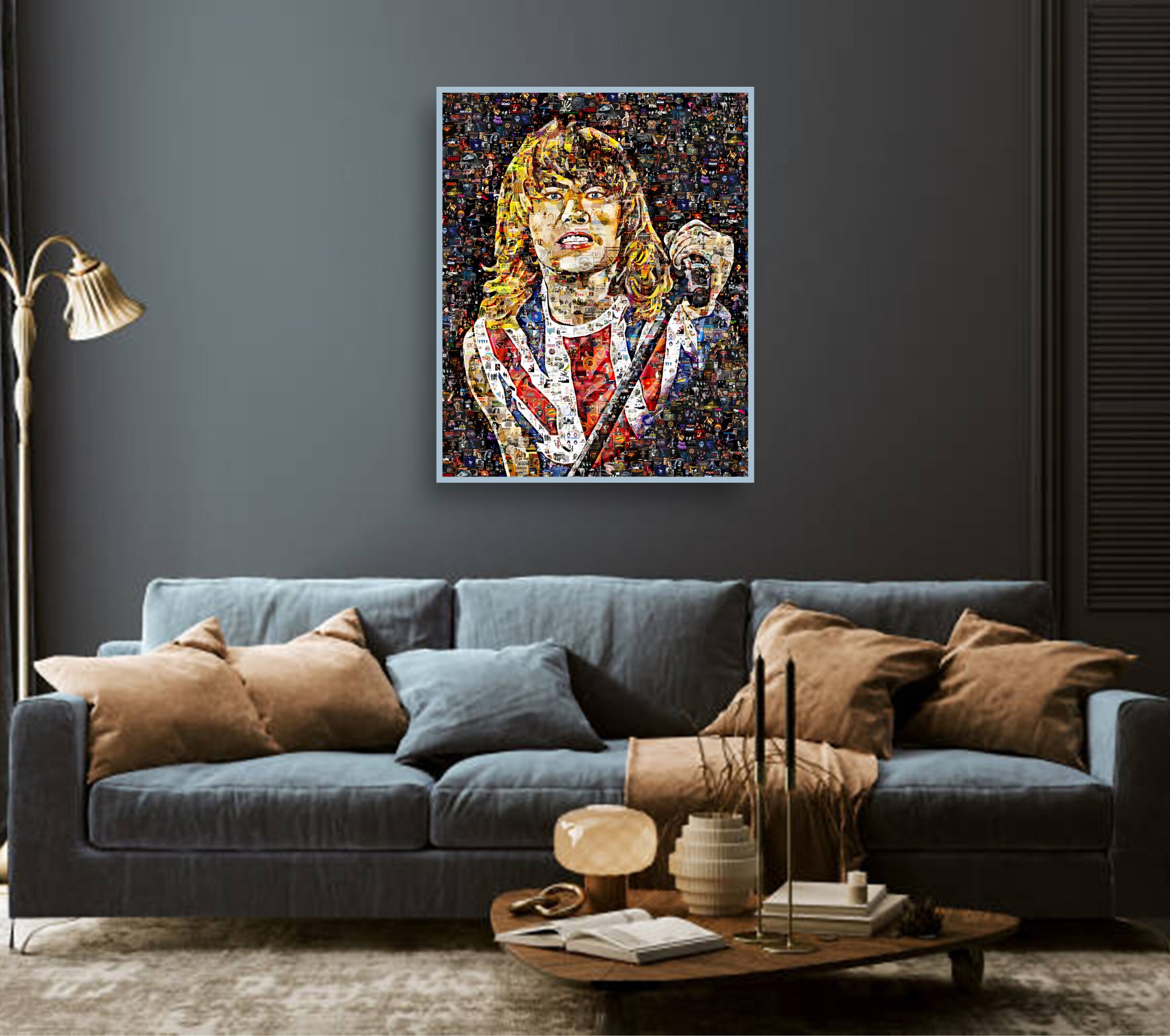 Art Collage Poster Gift Print Joe DEF LEPPARD Made Out of Famous Top ...