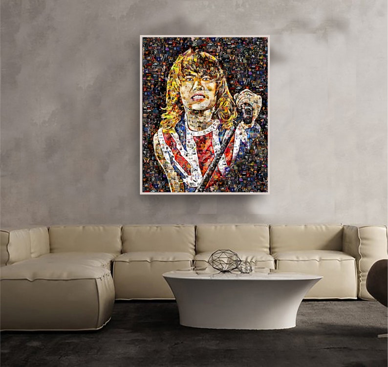 Art Collage Poster Gift Print Joe DEF LEPPARD Made Out of Famous Top ...
