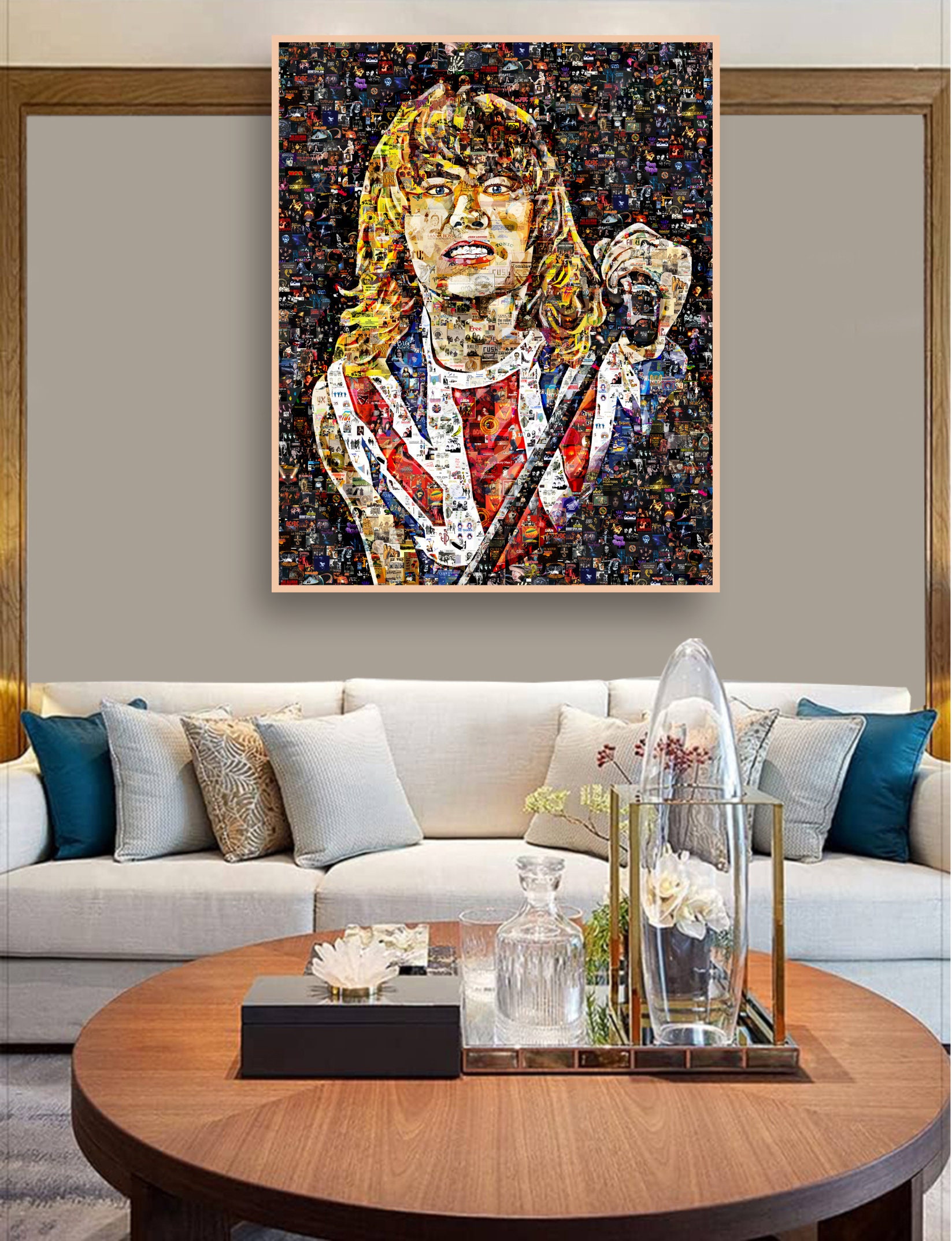 Art Collage Poster Gift Print Joe DEF LEPPARD Made Out of Famous Top ...