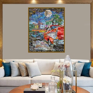 Old America. Antique Car Art Digital Collage Poster Gift Print - Cinema ...