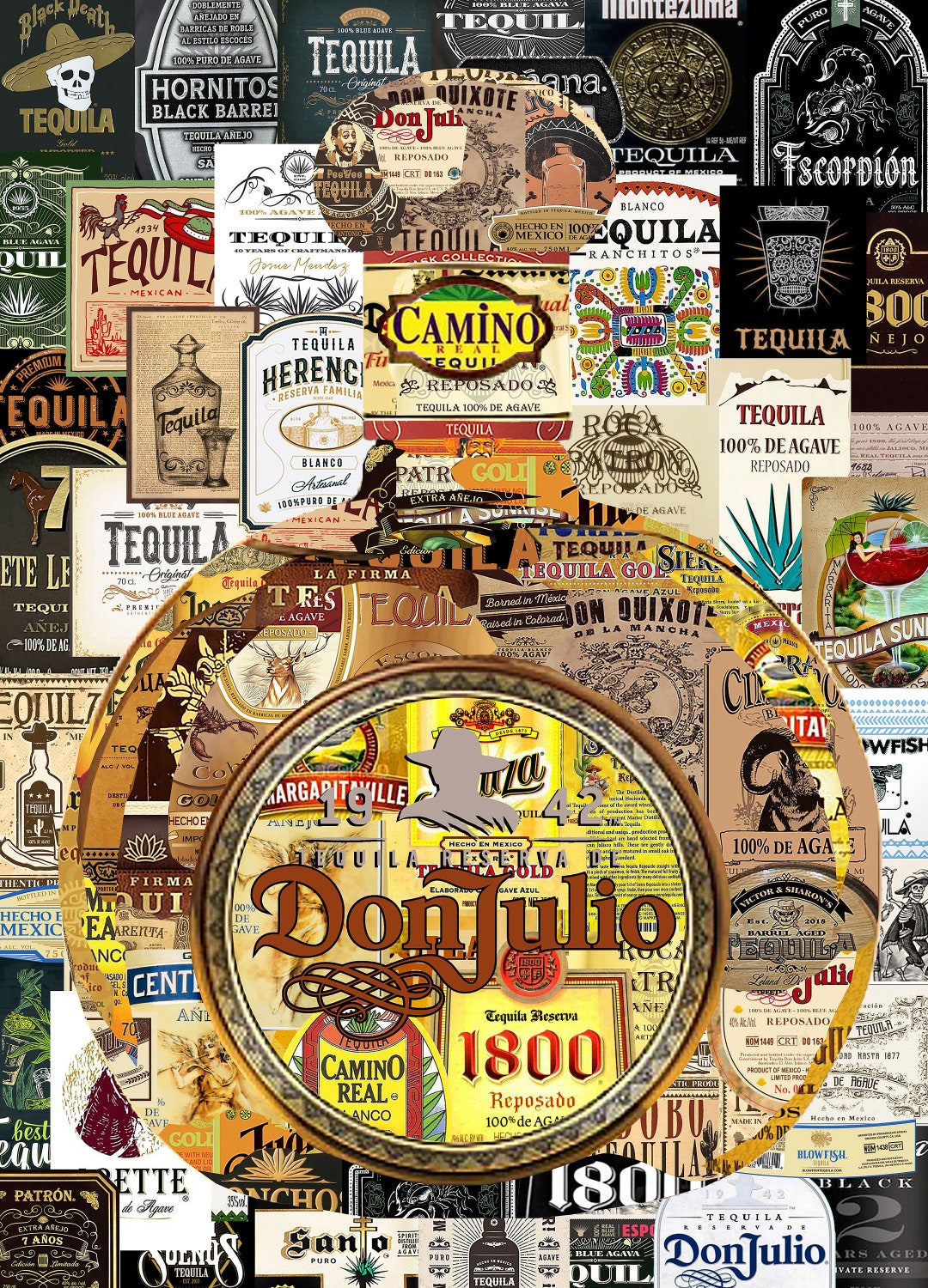 Liquor Art Collage Poster Gift Print Tequila Don Julio Made Out of ...