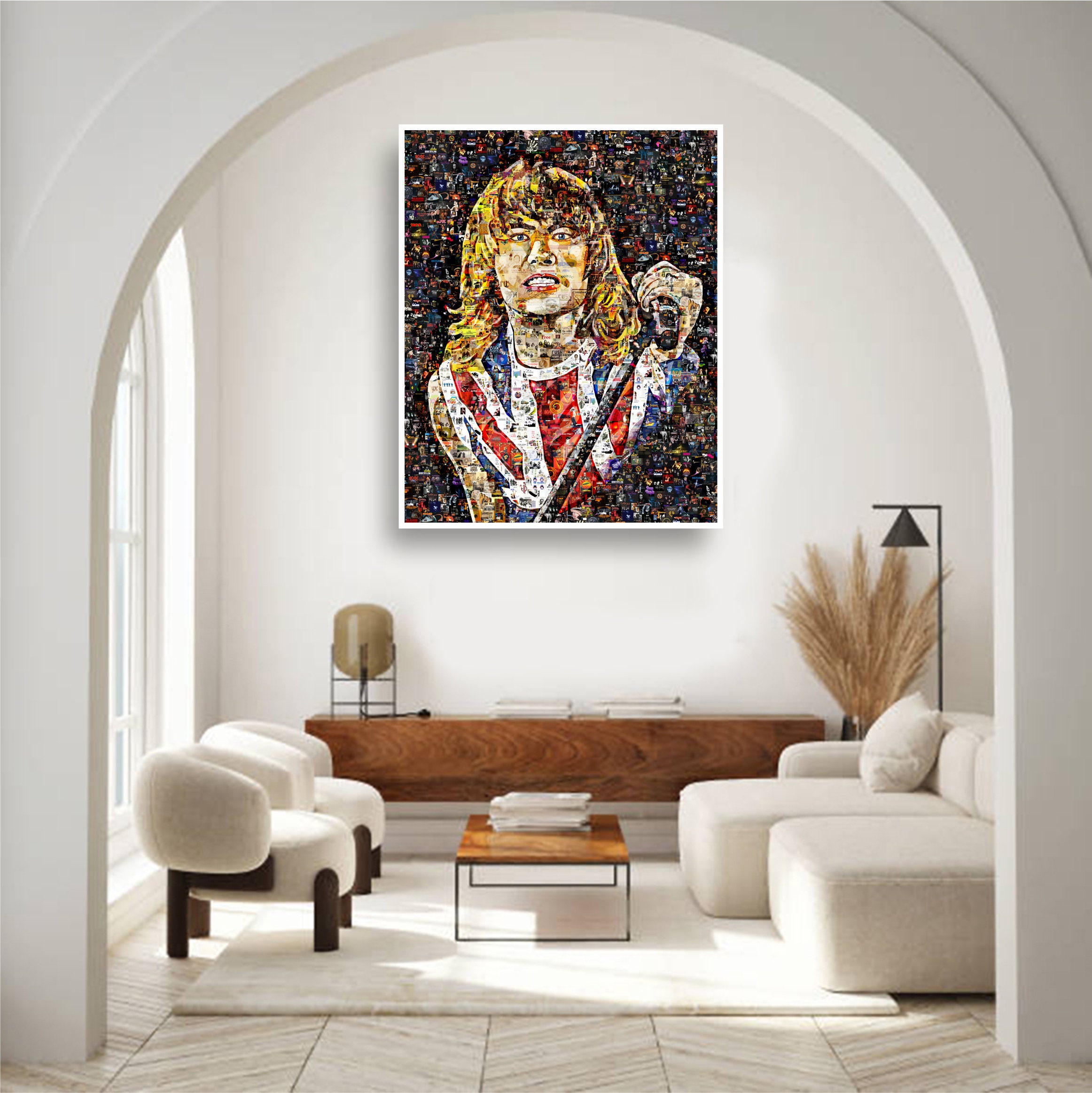 Art Collage Poster Gift Print Joe DEF LEPPARD Made Out of Famous Top ...