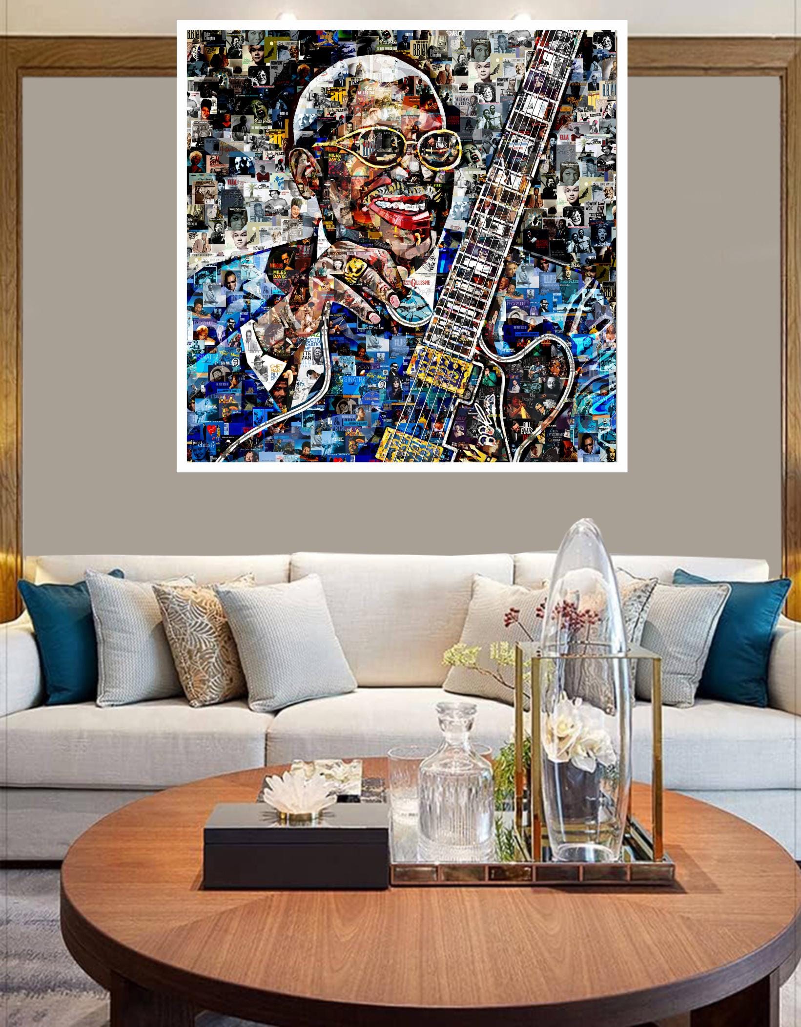 Art Collage Poster Gift Print BB KING Made Out of Jazz Blues Bands ...