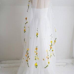 Customizable Sunflower Wedding Veil: Wildflower Bridal Veil - Etsy