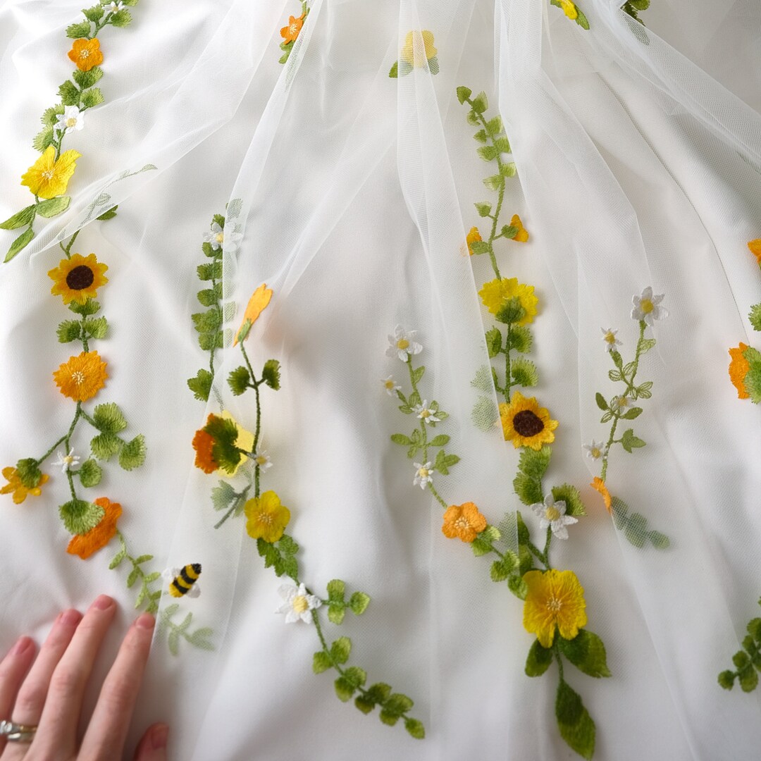 Customizable Sunflower Wedding Veil: Wildflower Bridal Veil - Etsy