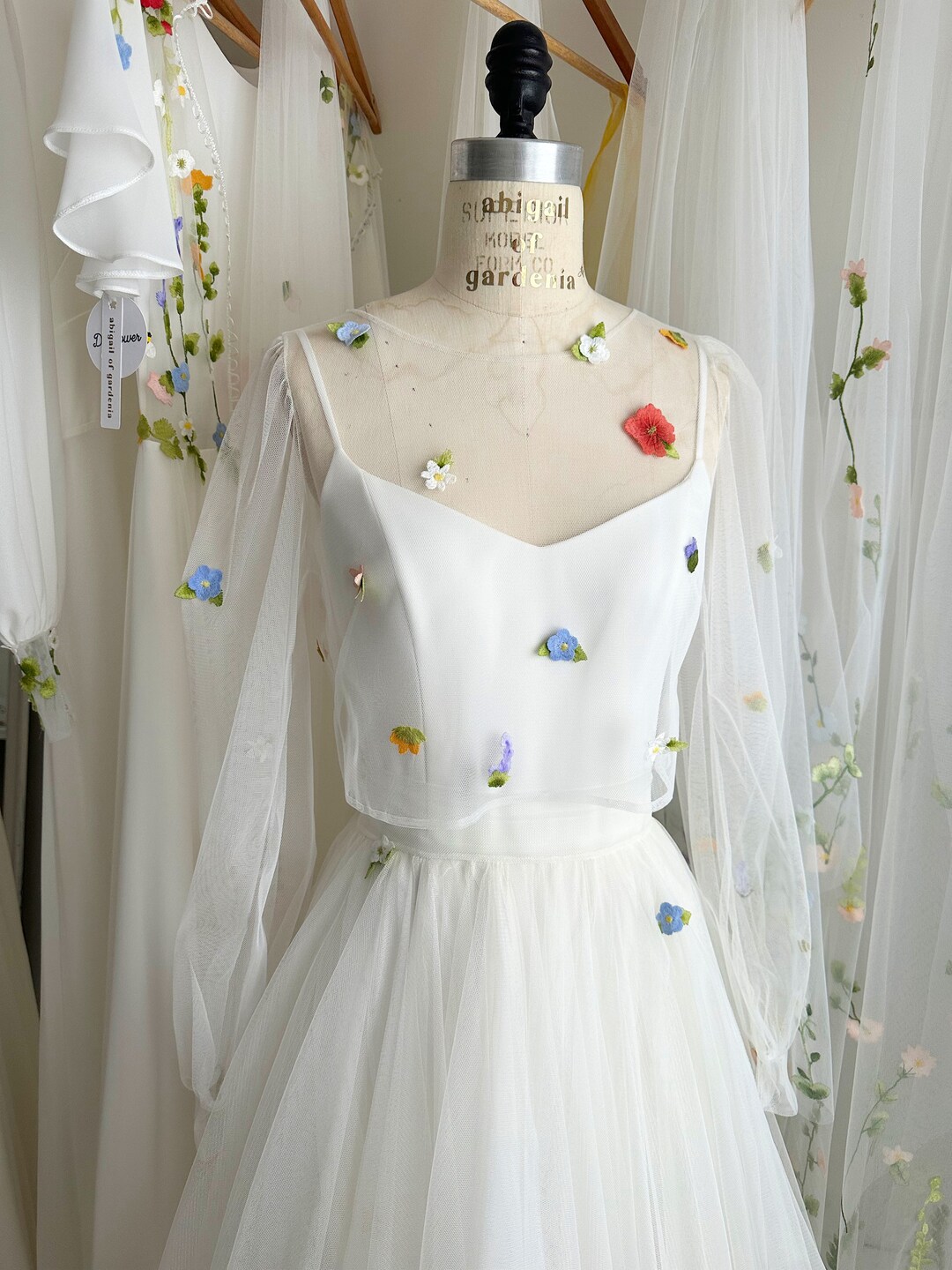 Blossom Topper, Floral Wedding Topper, Bridal Top, Floral Wedding Dress ...
