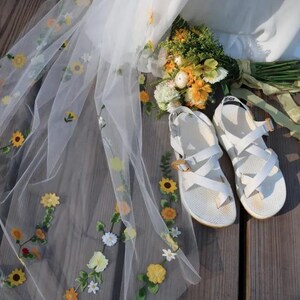 Customizable Sunflower Wedding Veil: Wildflower Bridal Veil - Etsy