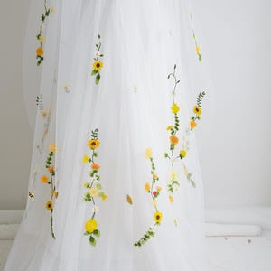 Customizable Sunflower Wedding Veil: Wildflower Bridal Veil - Etsy