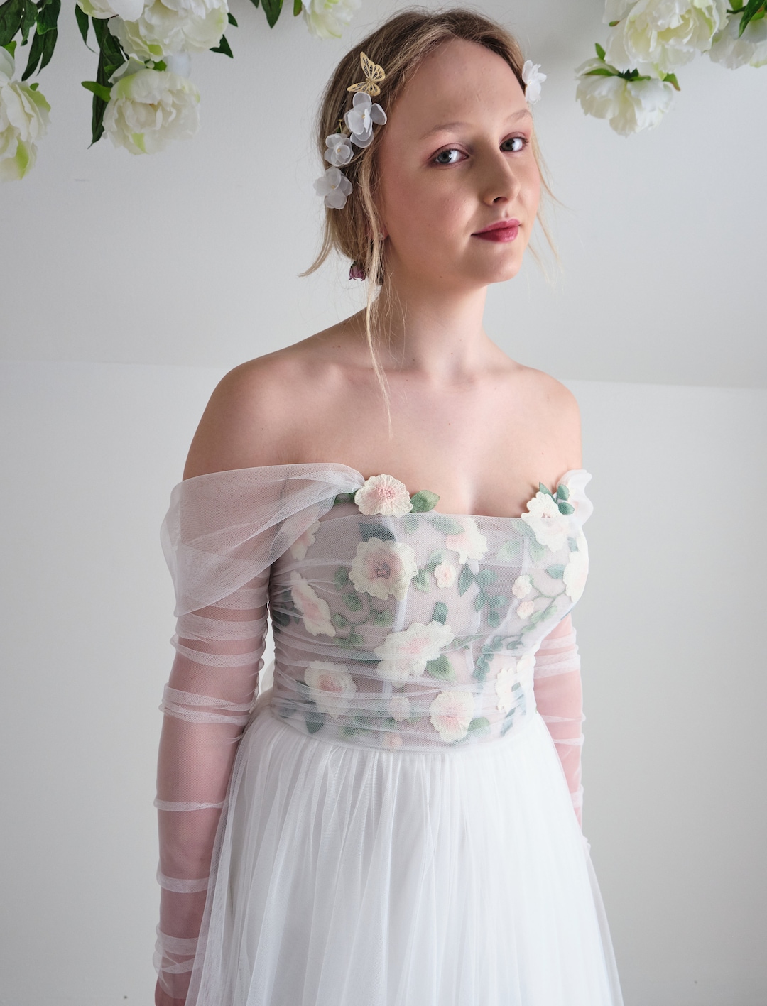 Florence, Romantic Whimsical Wedding Dress, Floral Wedding Dress, Unique Wedding Dress - Etsy