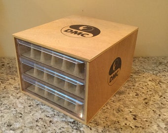 Dmc wood storage box | Etsy