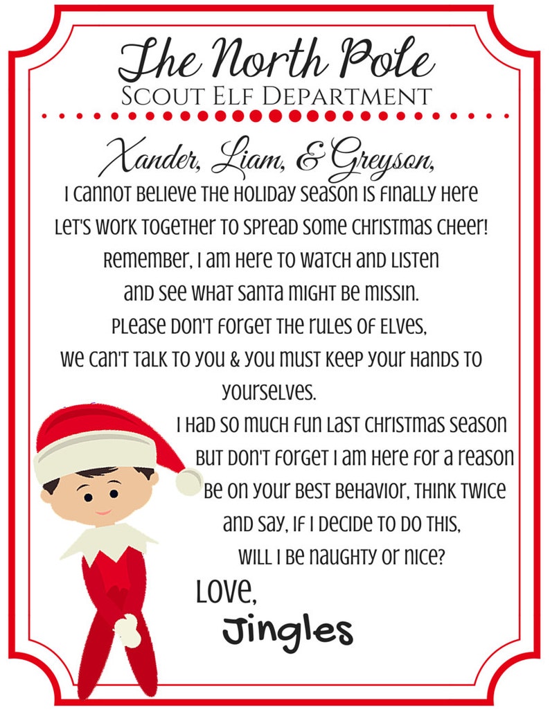 Elf Return Letter Elf Arrival Letter Elves Coming Back - Etsy