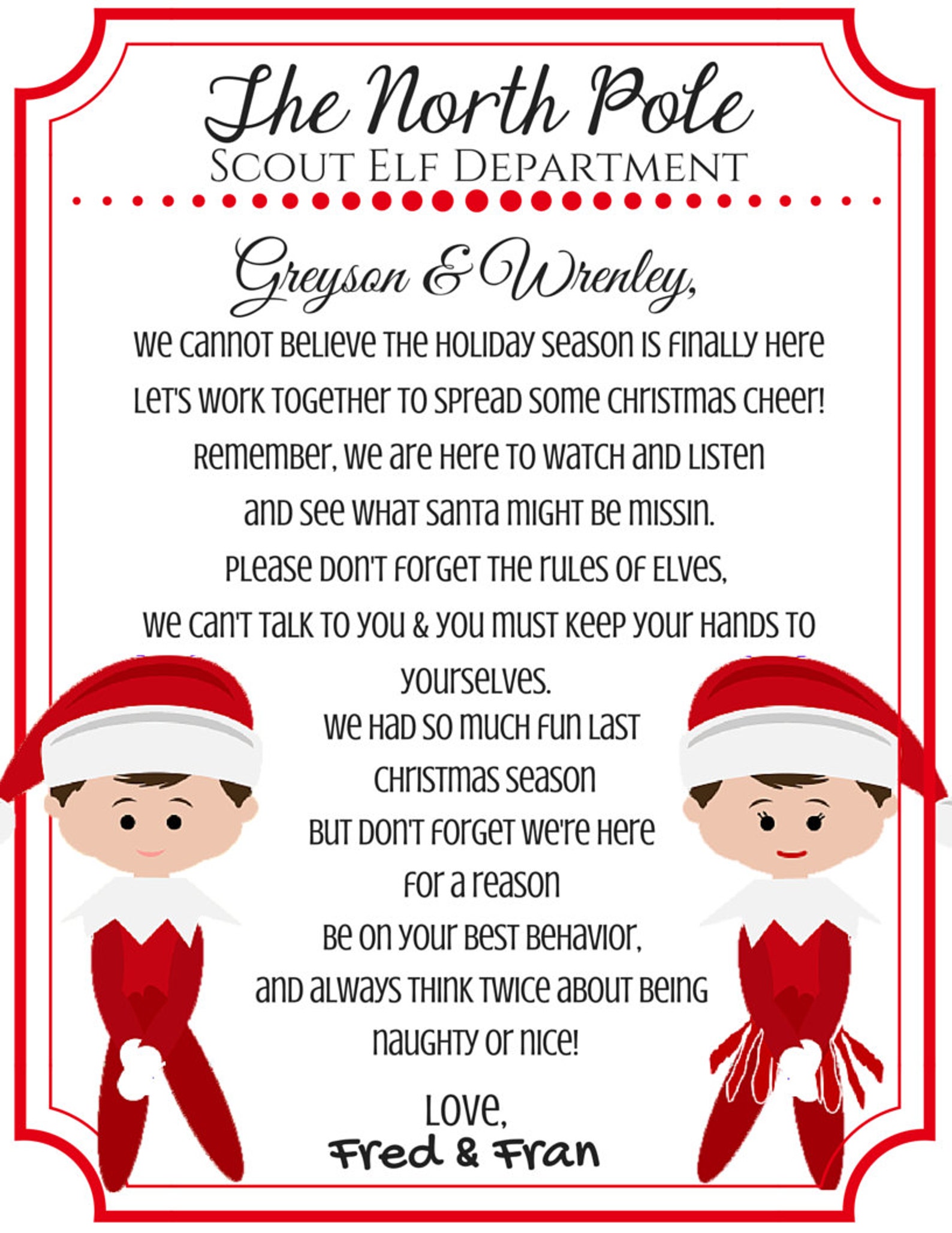 Elf Return Letter Elf Arrival Letter Elves Coming Back Etsy Australia