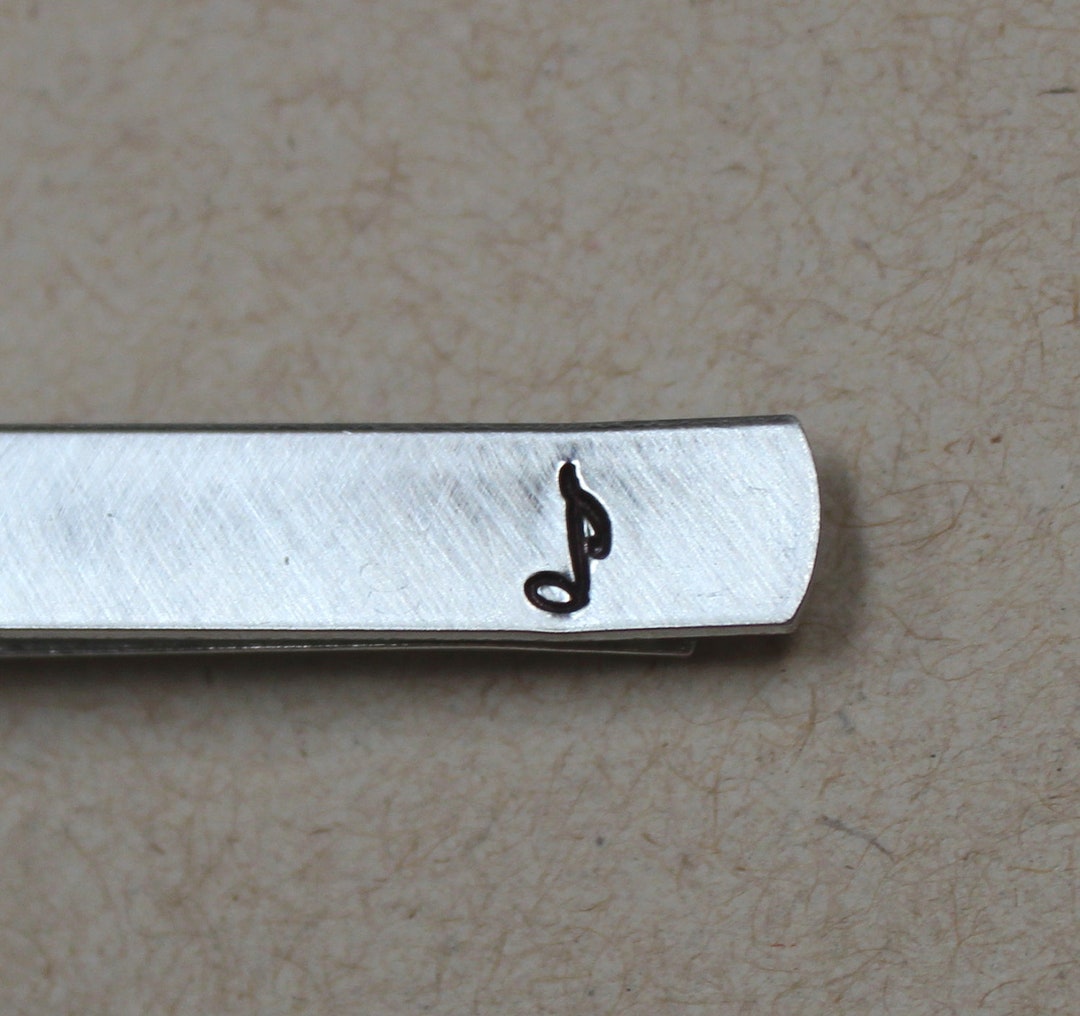 Musical Note Handstamped Tie Bar in Aluminum or Nugold and Available in ...