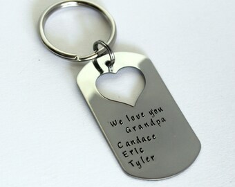 Personalized Grandpa Keychain Grandparent Christmas Birthday - Etsy