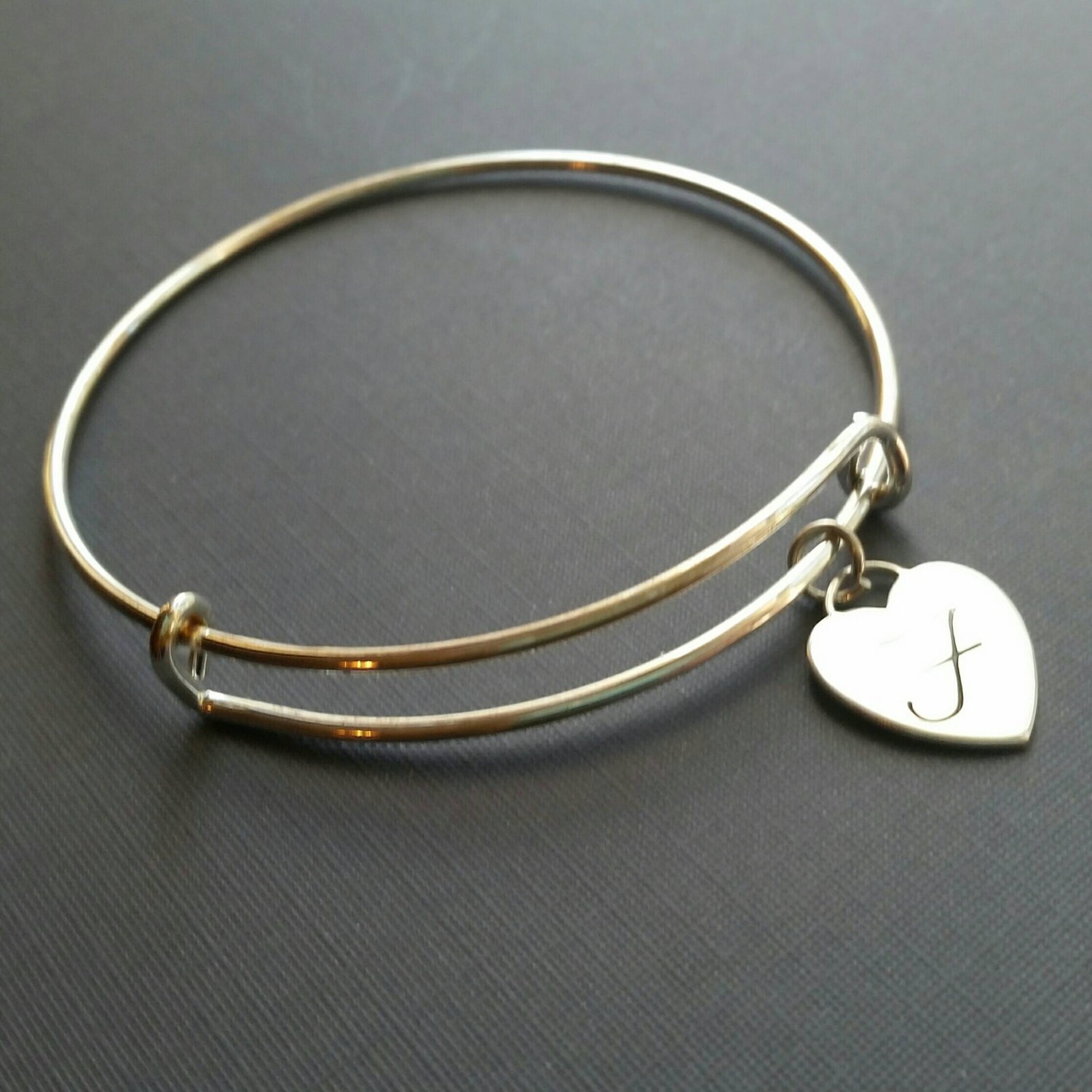 Personalized Bangle Bracelet, Adjustable Bangle, Personalized Bangle ...