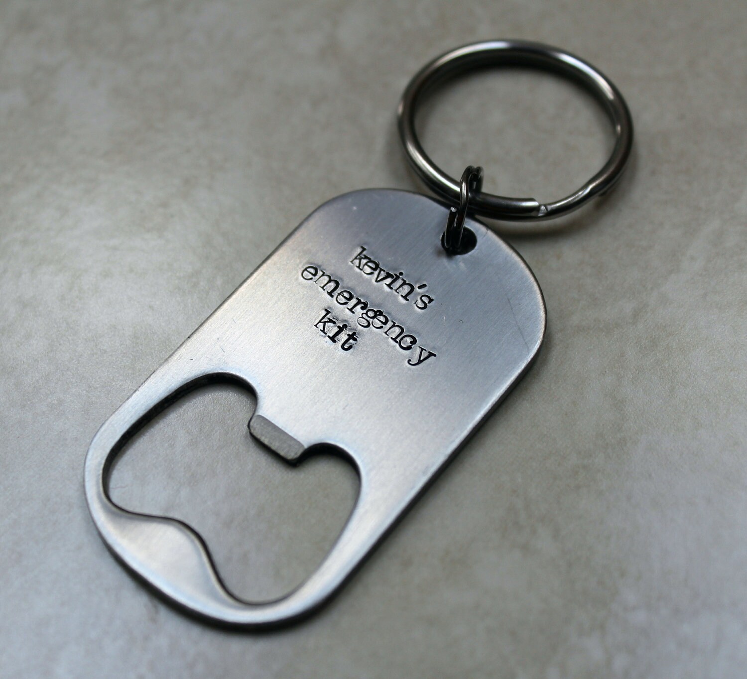Personalized Handstamped Bottle Opener Keychain Stainless - Etsy