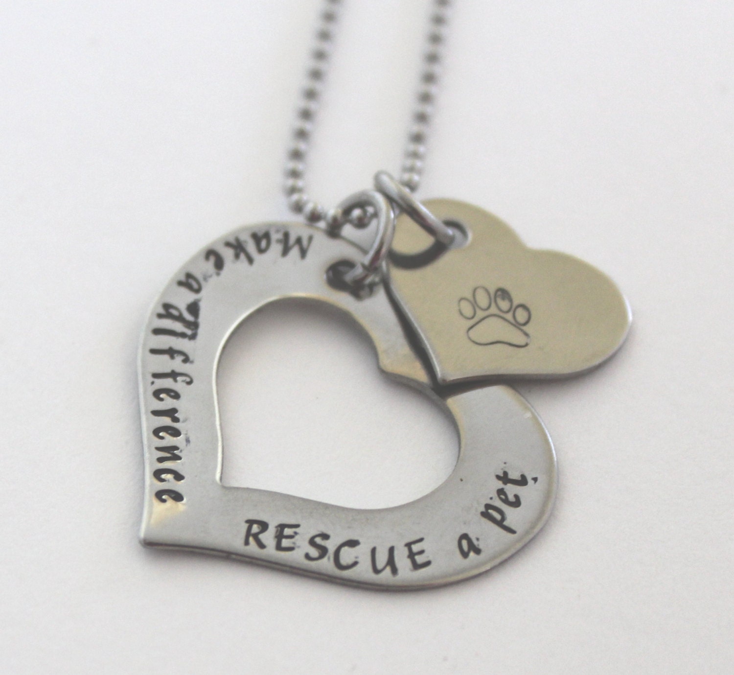 Rescue Pet Necklace, Handstamped, Hand Stamped, Rescue Fundraiser ...
