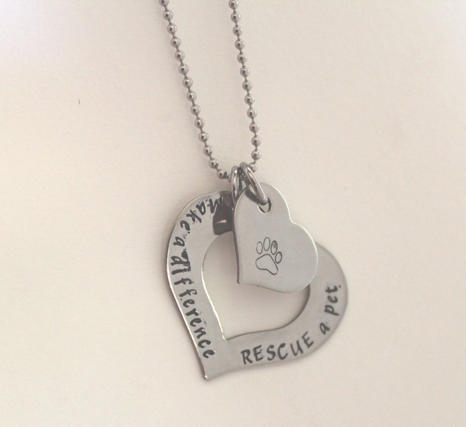 Rescue Pet Necklace, Handstamped, Hand Stamped, Rescue Fundraiser ...
