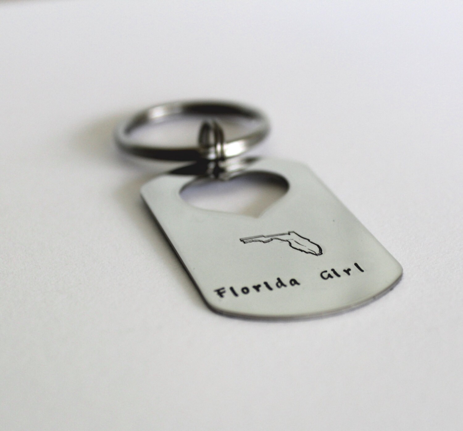 Hand Stamped State Keychain Florida Florida Love Keychain - Etsy