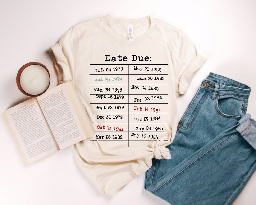 Date Due Library Card T-shirt: Retro Teacher Reading Tee - Etsy