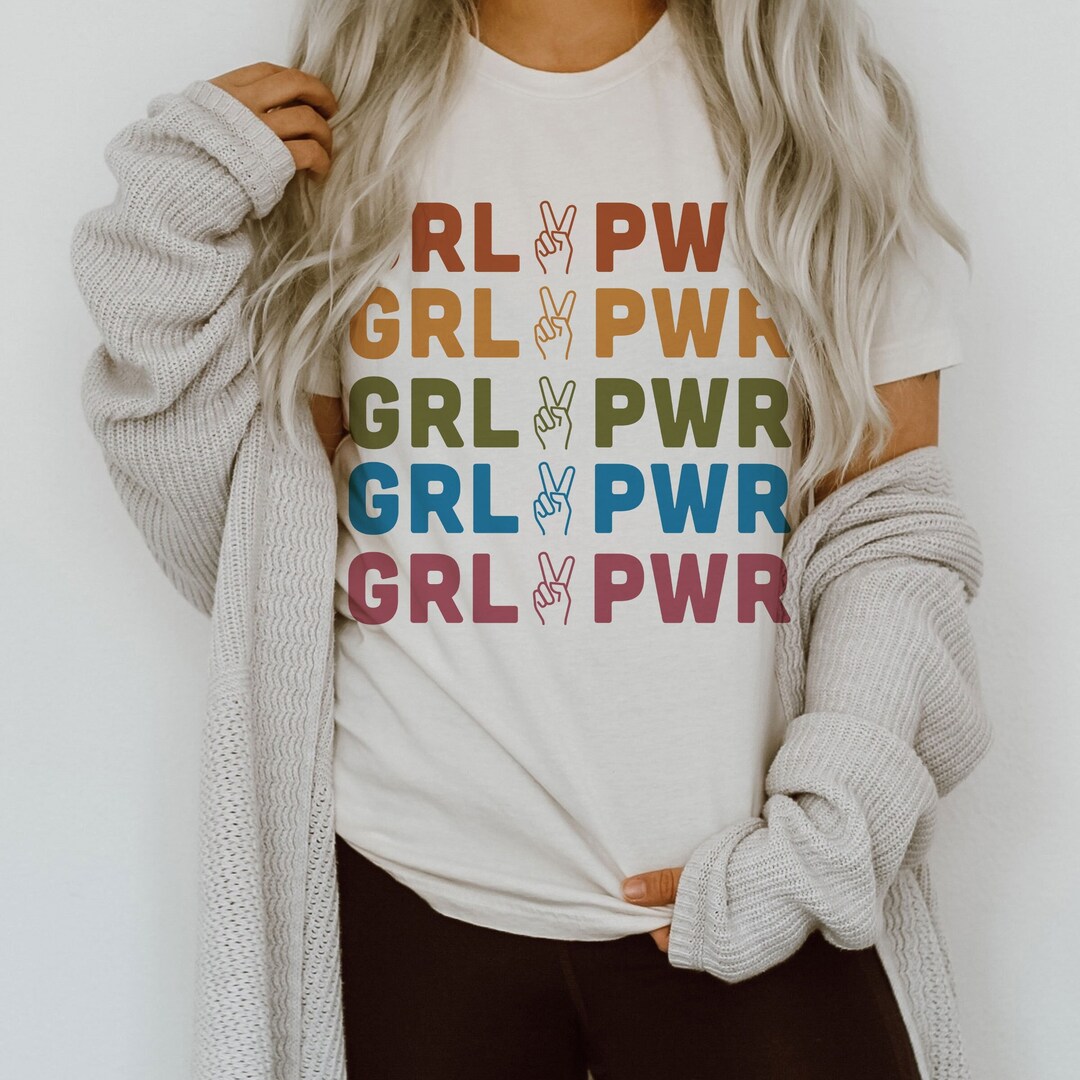 Girl Power Peace Sign Rainbow Multicolor Ultra Soft Graphic Tee Unisex ...