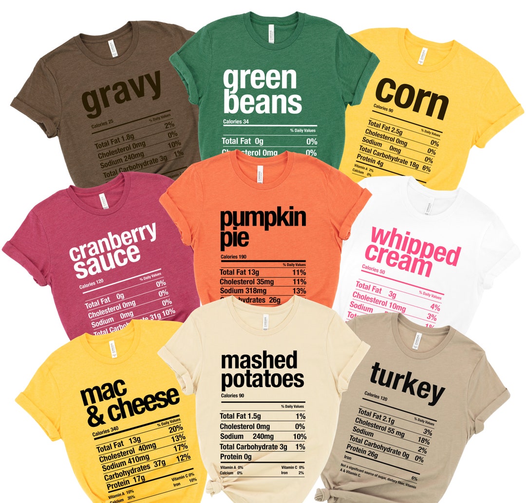 Thanksgiving Nutritional Facts Holiday Fun Costume Halloween ...