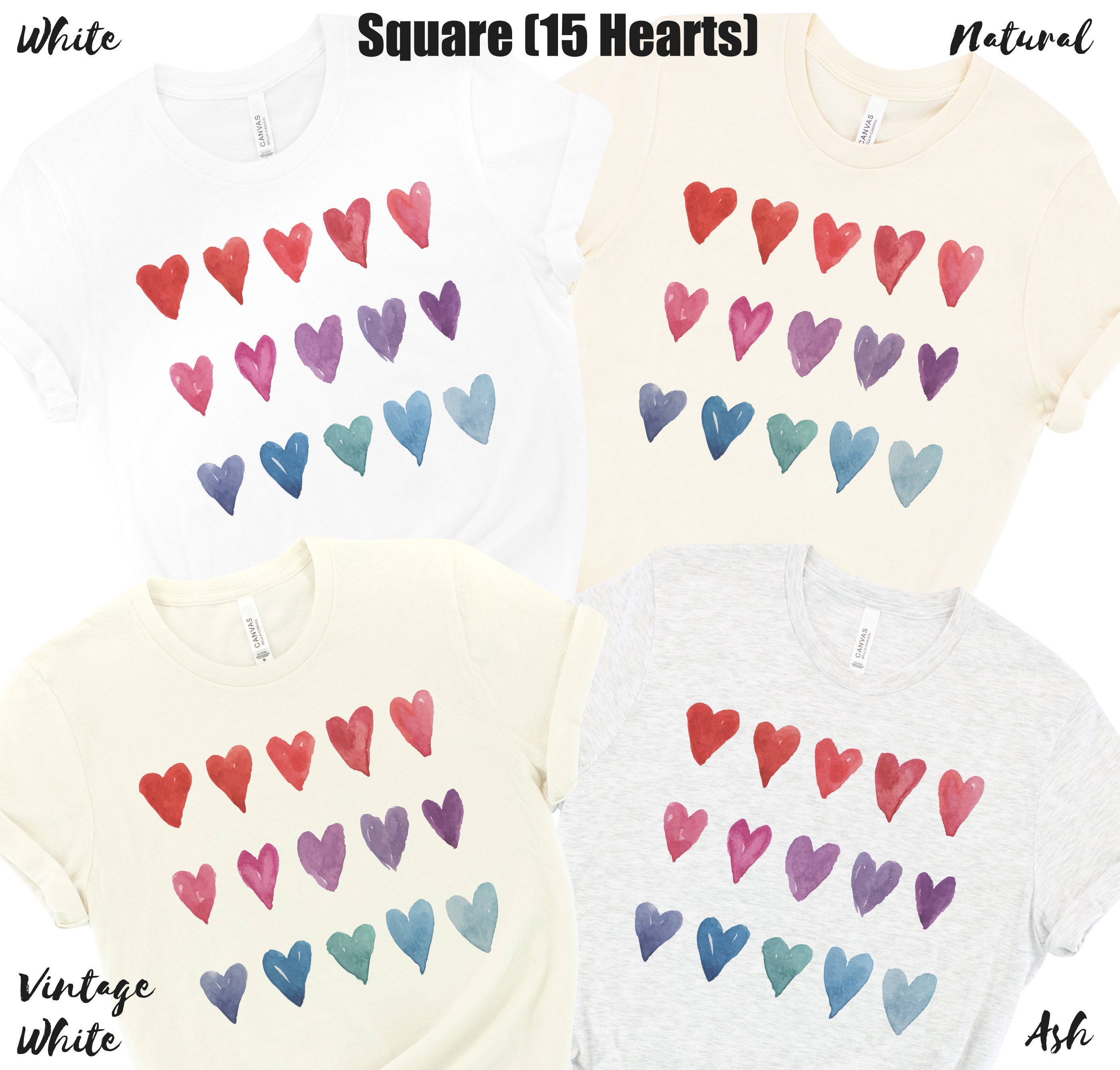 Artsy Watercolor Hearts Soft Graphic Tees (unisex for Women) - Etsy