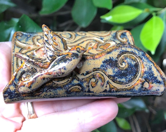 Business Cards Holder Display Pottery, Handmade Pottery Business Card ...