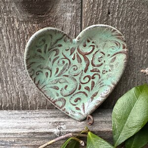 Heart Dish, Heart-shaped Ceramic Bowl, Handcrafted Pottery Heart Dish ...