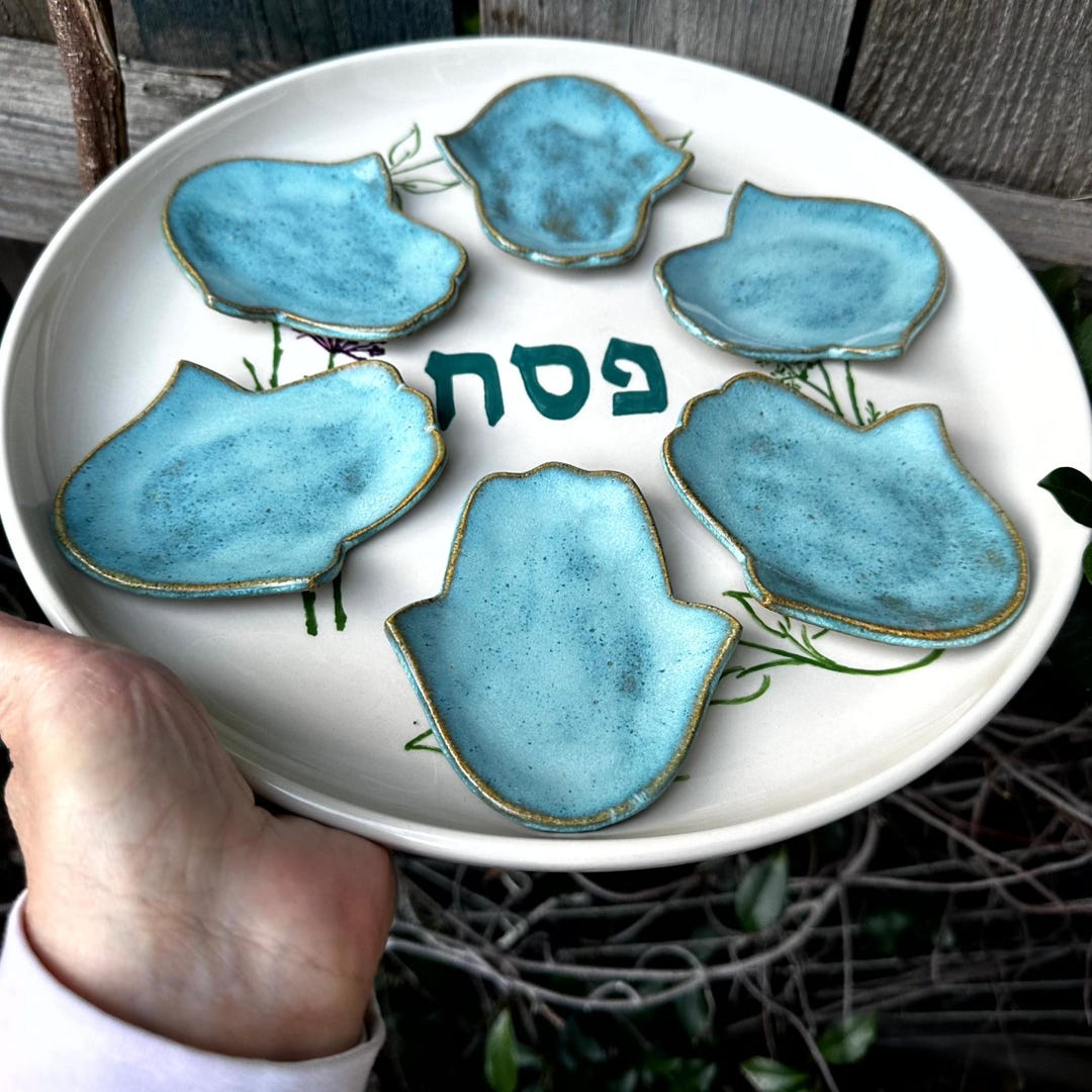 Plato del Séder, plato del Séder de Pésaj, plato y cuencos del Séder ...