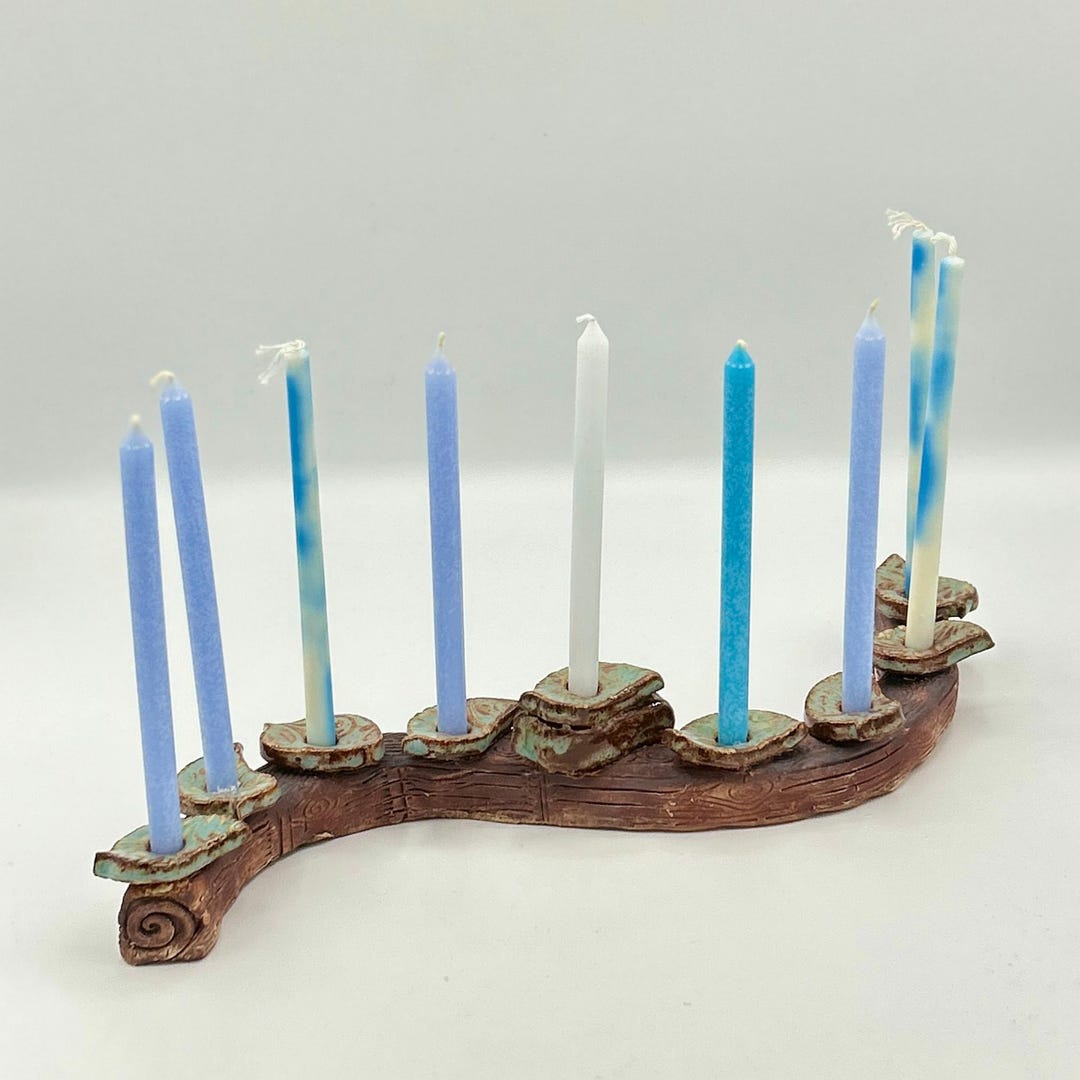 Birds Branch Menorah, Handcrafted Tree Branch Style Menorah, Chanukah ...