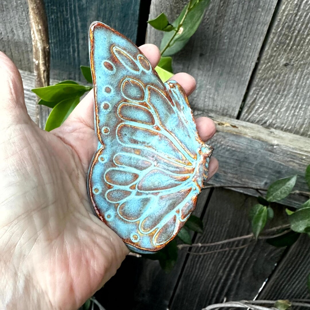 Butterfly Dish, Handcrafted Ceramic Folded Butterfly Wings Dish, Guest ...