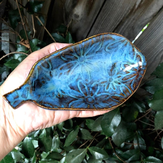 Pear Shaped Jewelry Dish Blue Pottery Pear Shaped Sage Bundle - Etsy