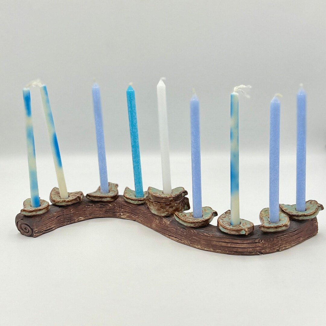 Birds Branch Menorah, Handcrafted Tree Branch Style Menorah, Chanukah ...