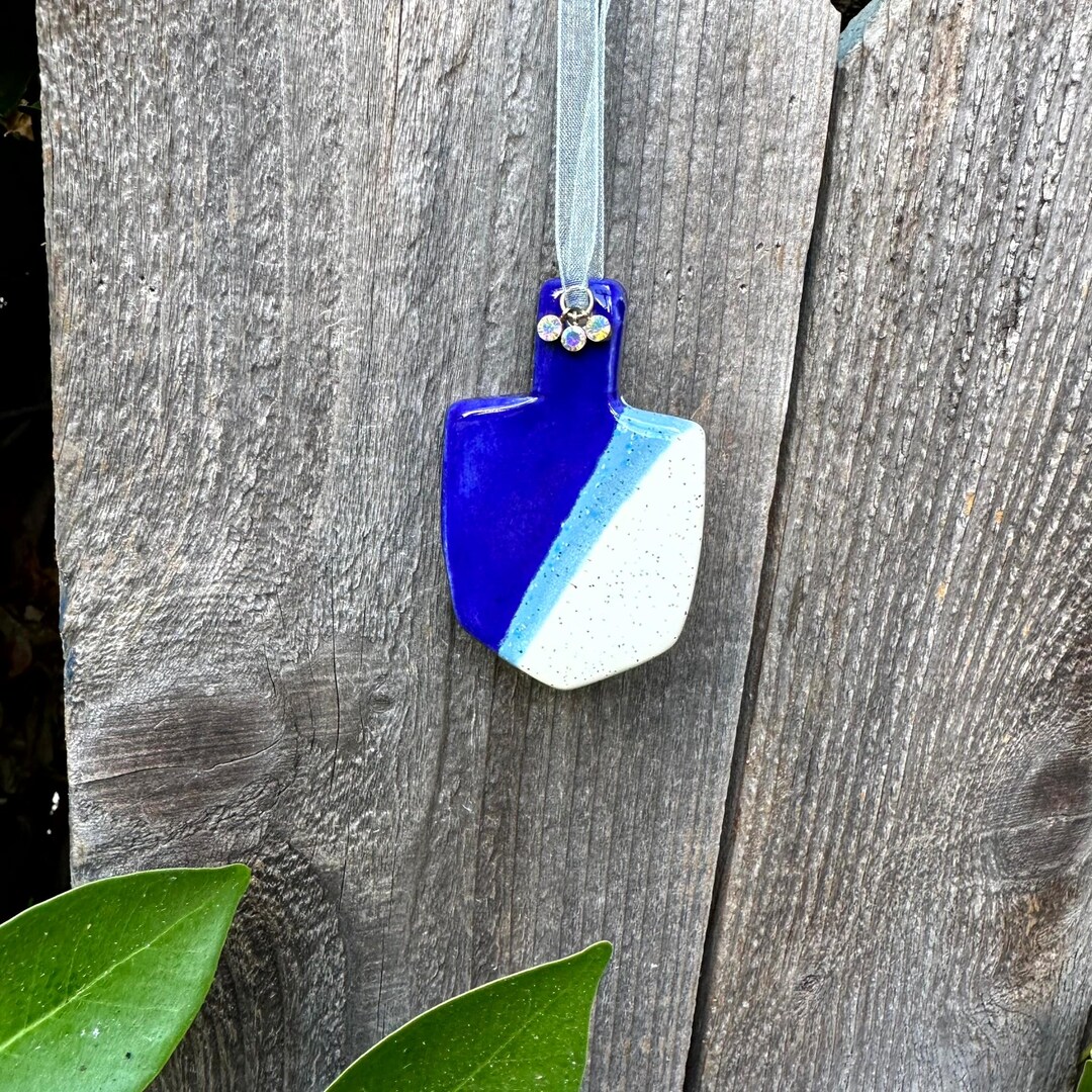 Dreidel Ornament, Handcrafted Ceramic Hanging Dreydel Ornament ...