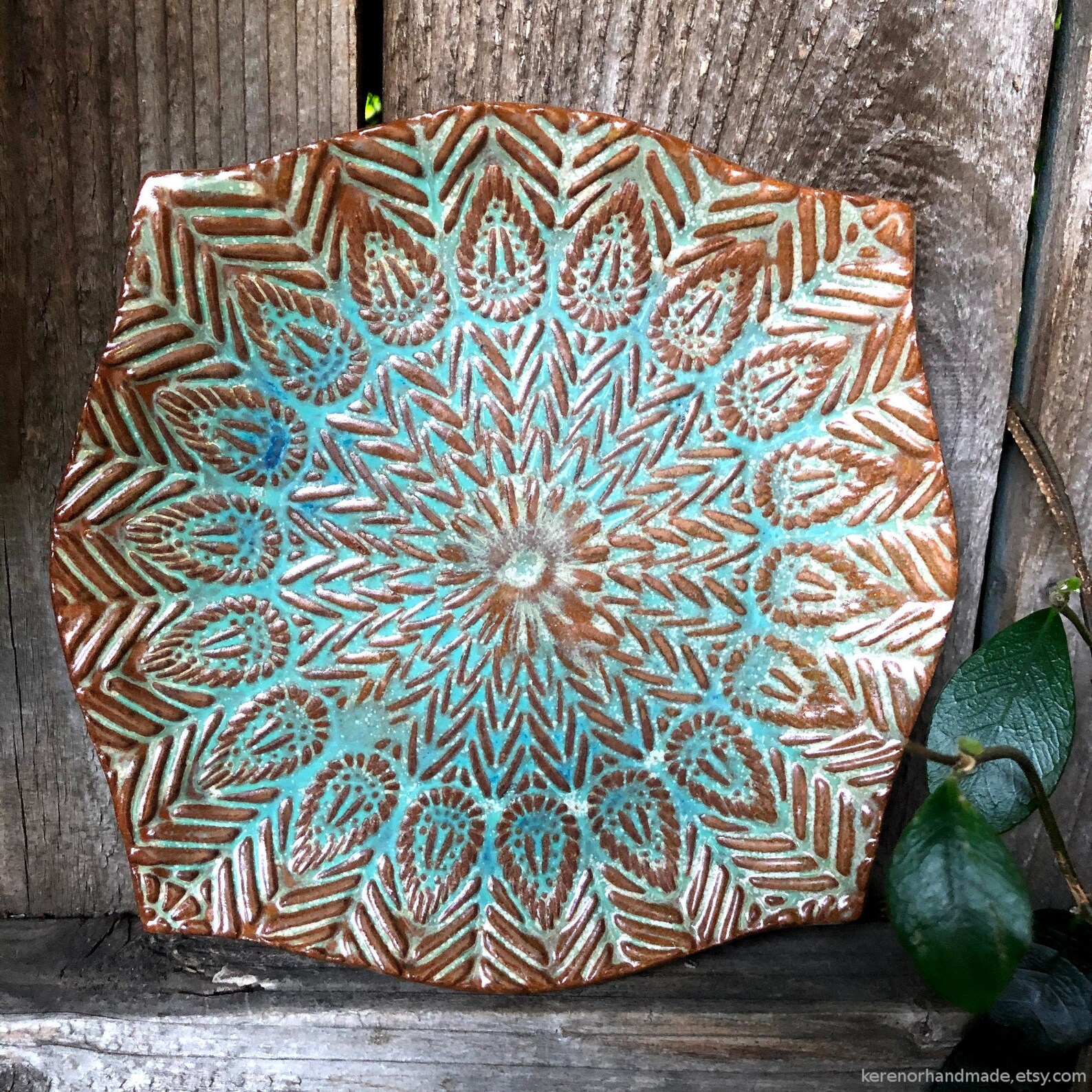 Handmade Ceramic Serving Tray, Ceramic Tray, Stoneware Fruit Platter ...